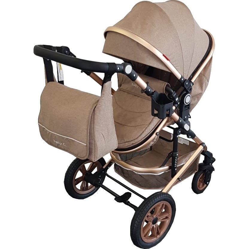 Carucior nou nascuti 3 in 1 Baby Care™ PRO 530, Cu geanta bebe, Cadru ...