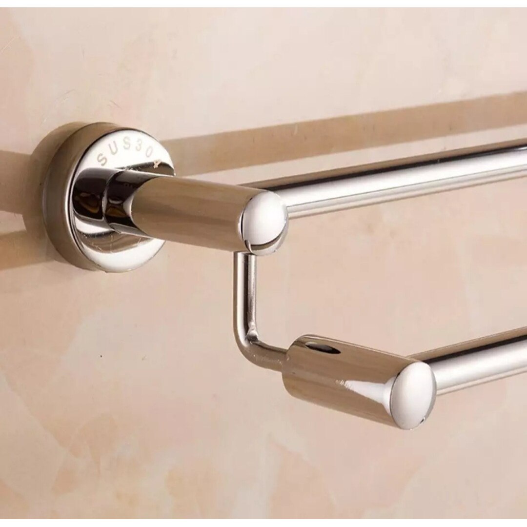 Suport dublu de prosop Starke, inox SUS304, satinat, GJ-013C - eMAG.ro