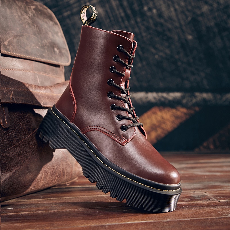 Bocanci piele naturala cu platforma neimblaniti Helter, ShoeFever ...