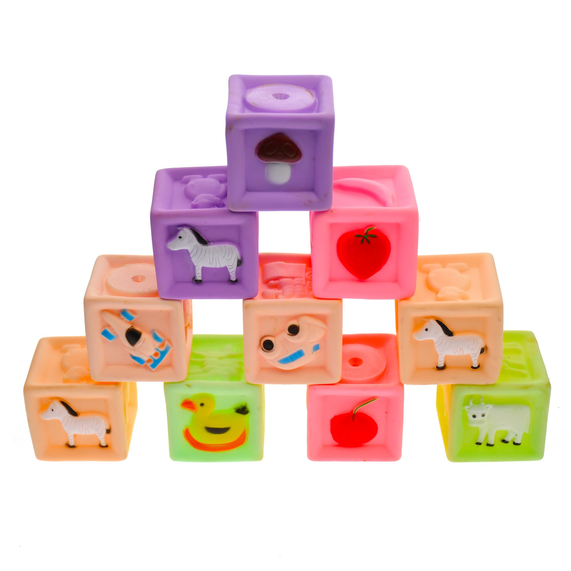Set cuburi chitaitoare de construit din plastic, 10 cuburi - 3303029 ...