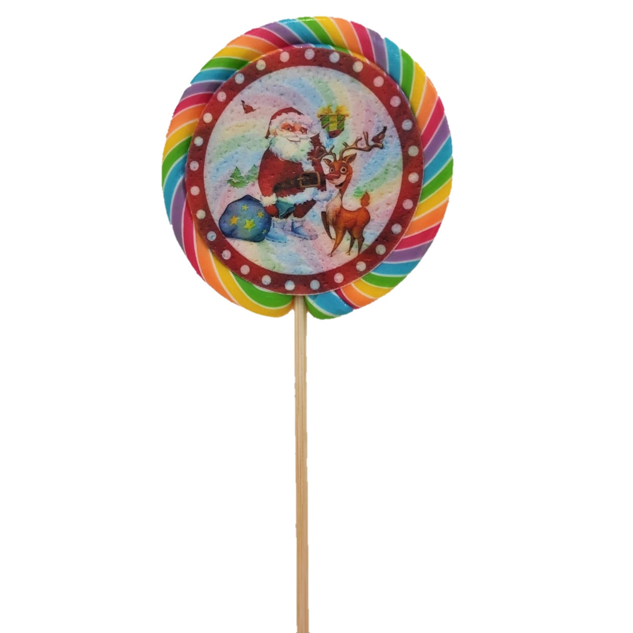 Acadele curcubeu melc cu Mos Craciun, 40 bucati/set - eMAG.ro