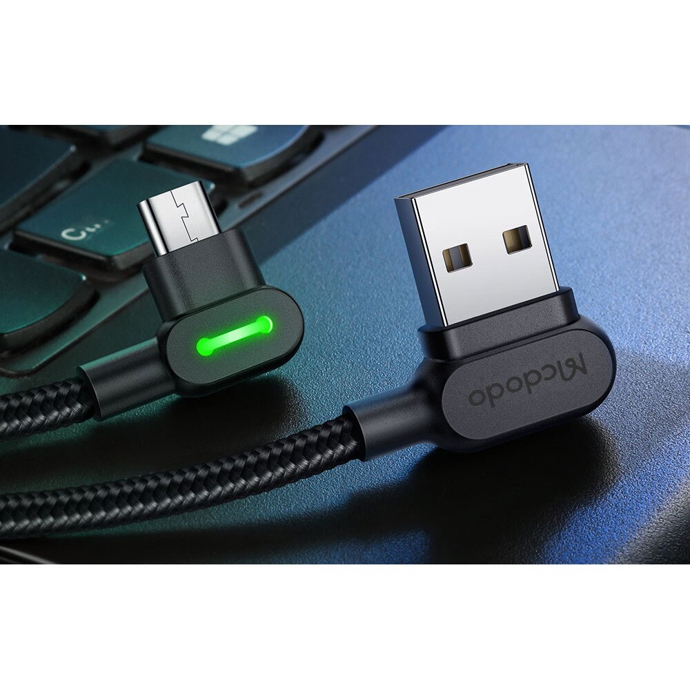 Cablu pentru incarcare si transfer date Mcdodo CA-5772, Unghi incarcare de 90 grade, Indicator ...