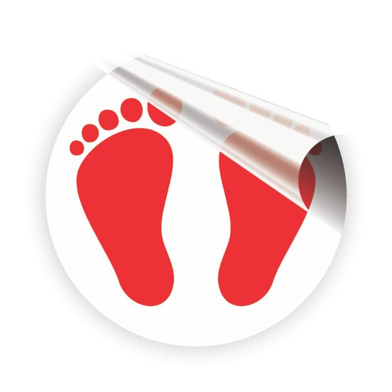 Set autocolante podea buline, preventie Covid - 19, Pastrati distanta ...