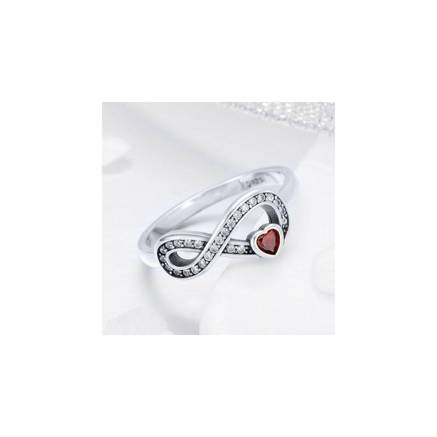 Inel din argint Infinite Red Heart 6 - eMAG.ro