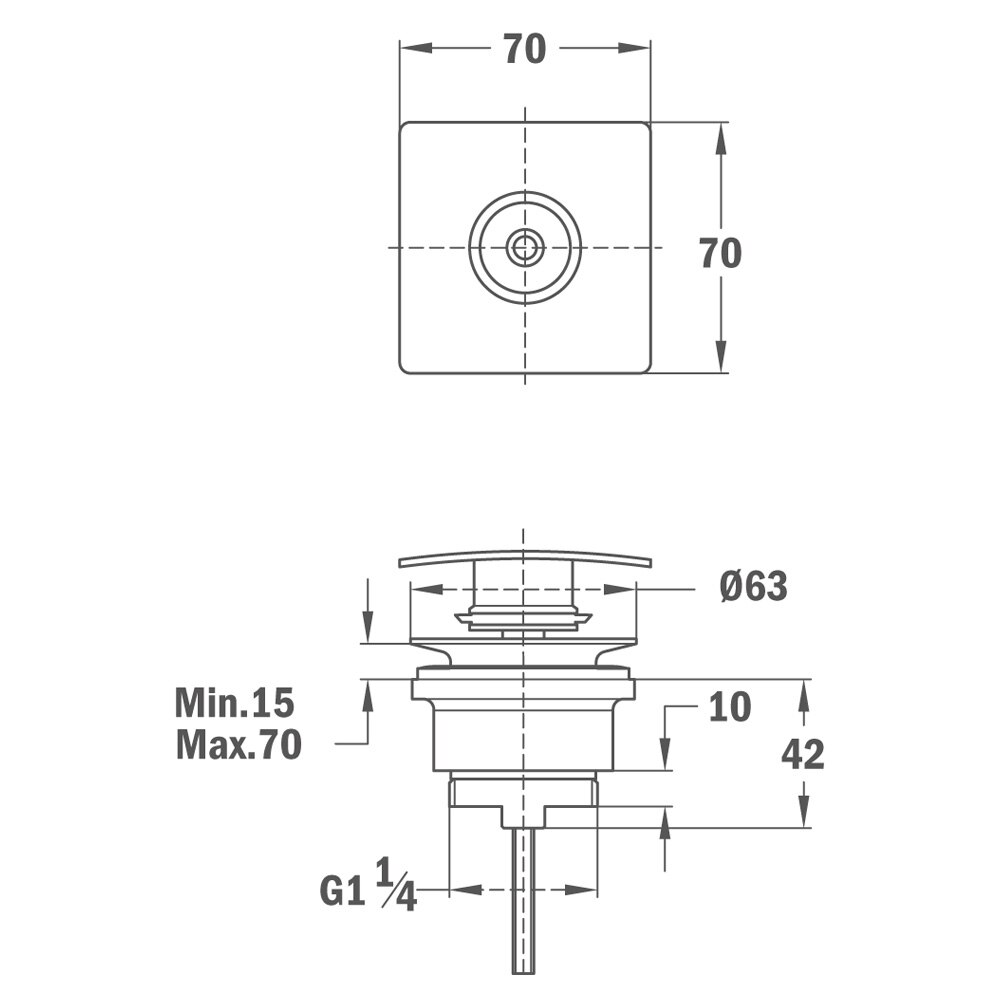 Ventil TEKA CLICK-CLACK rectangular 1107300, Finisaj Crom - eMAG.ro