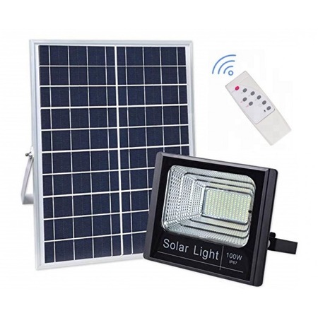 Proiector stradal 100W cu panou solar si telecomanda, Solar Light - eMAG.ro