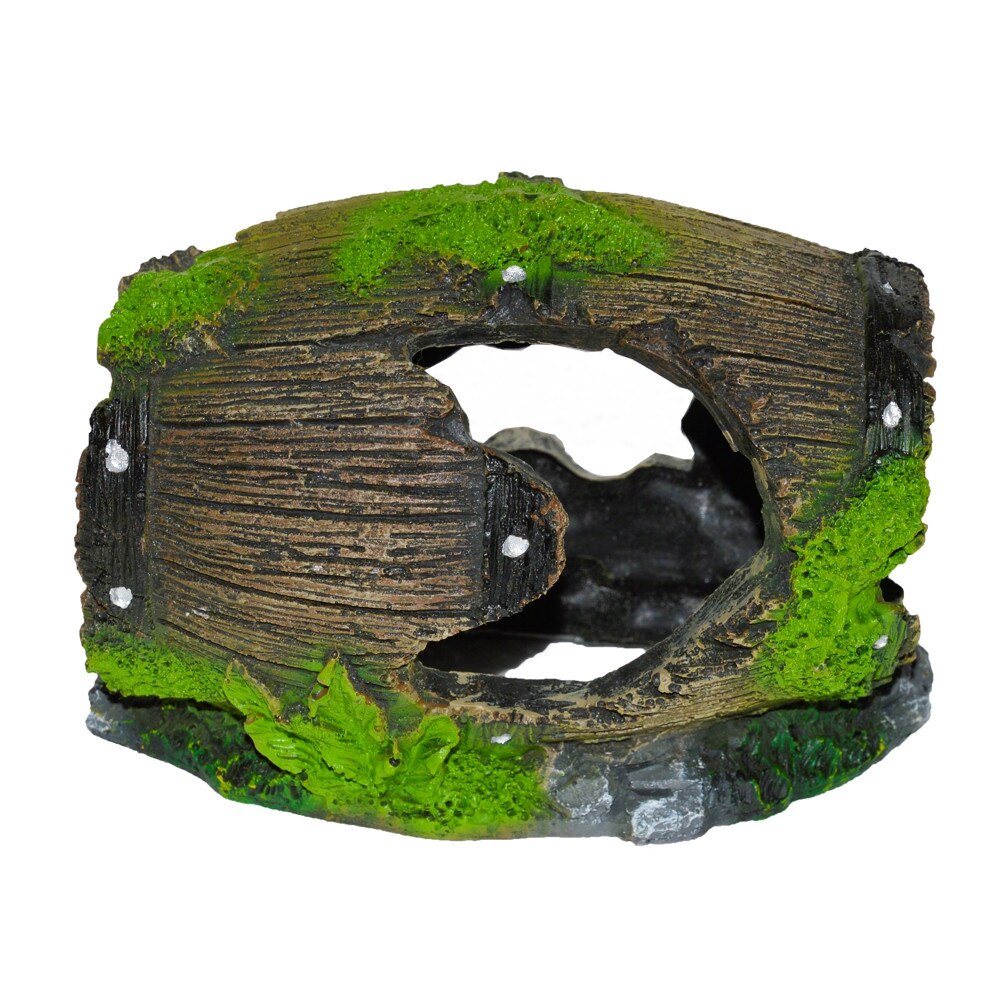 Decor acvariu butoi vechi gaurit 15 cm - eMAG.ro
