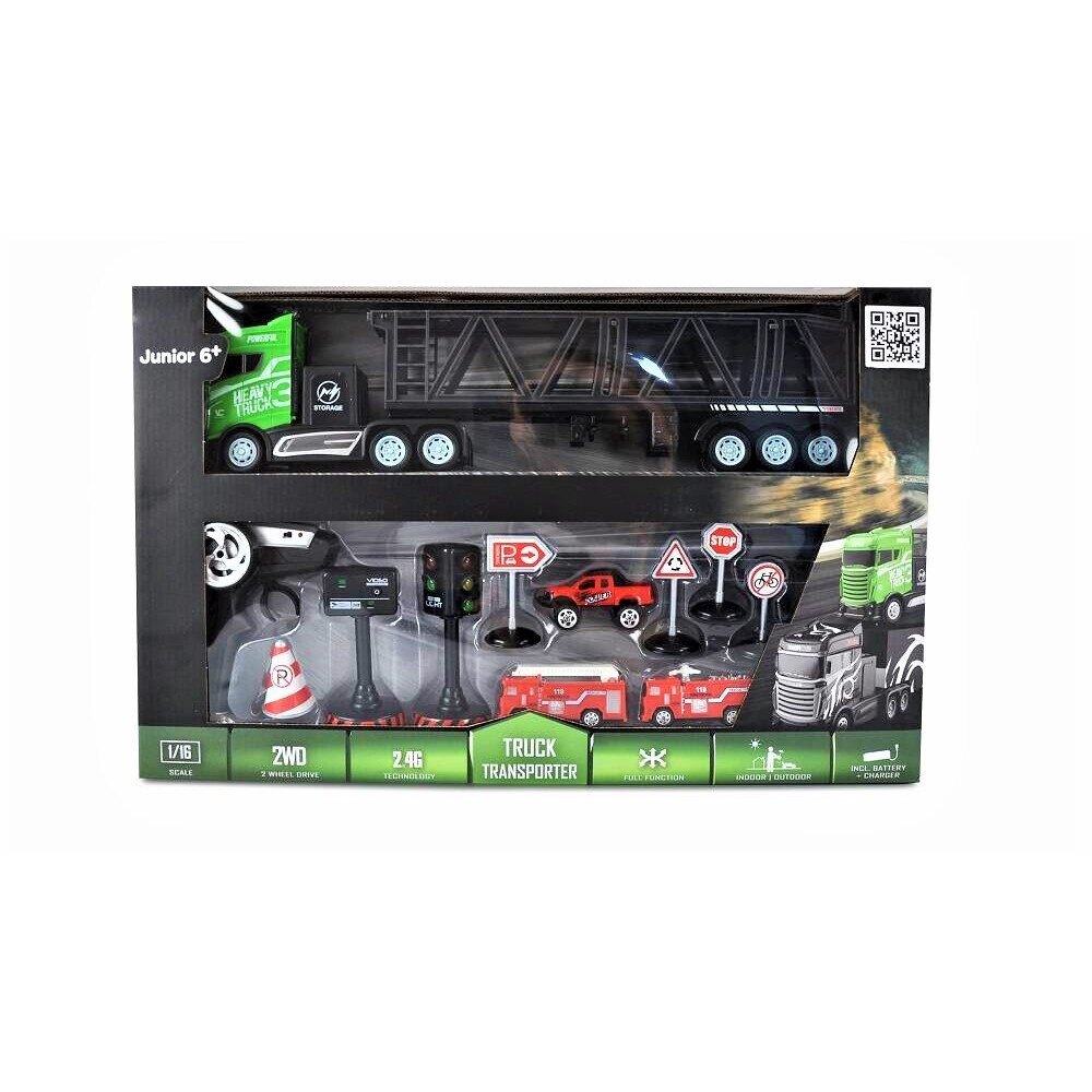 Camion cu telecomanda transportor auto, 2WD ,scara 1:16 2.4Ghz Rtr,15km ...