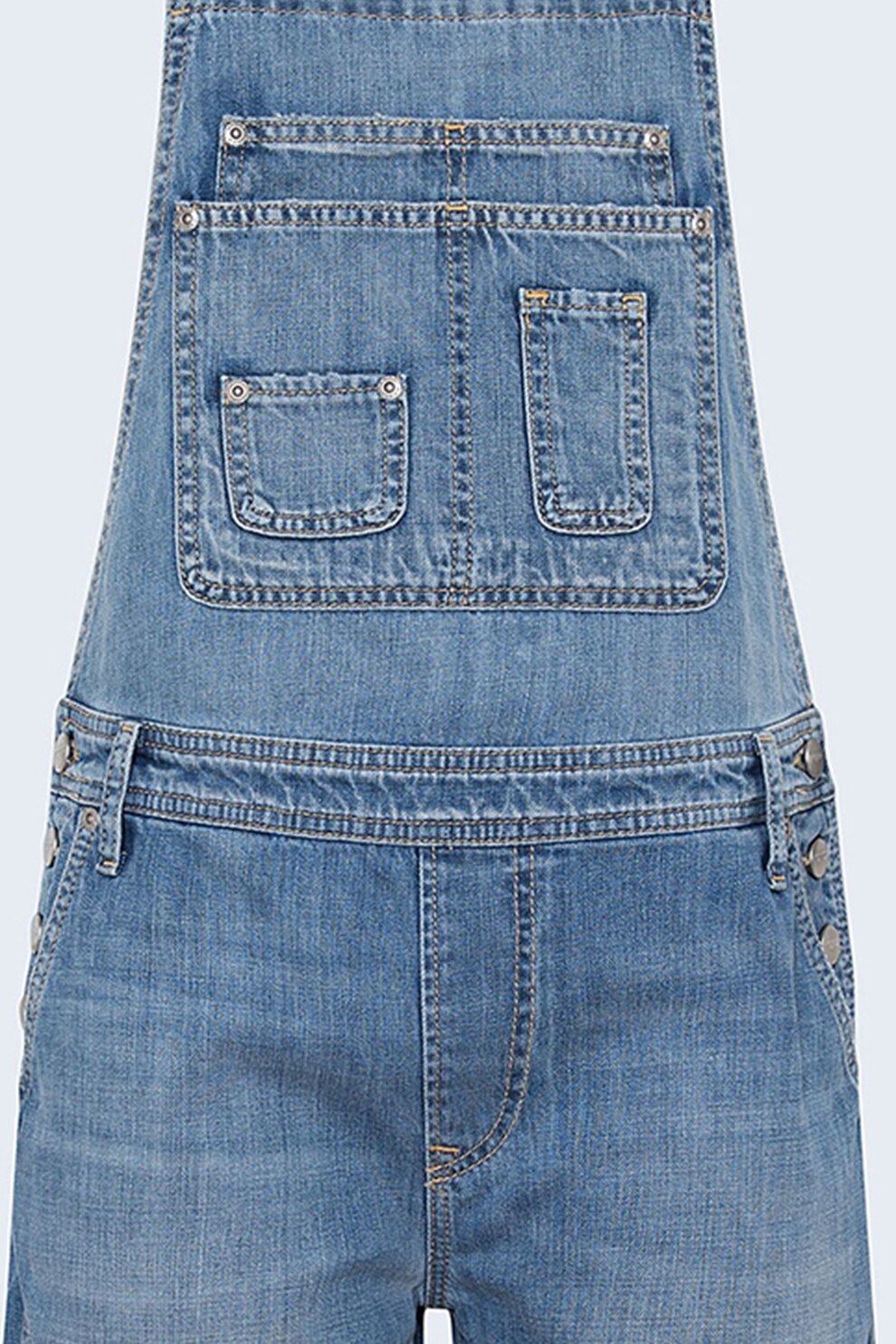 Pepe Jeans London, Rövid farmer overall, Kék/Törtfehér, XS - eMAG.hu