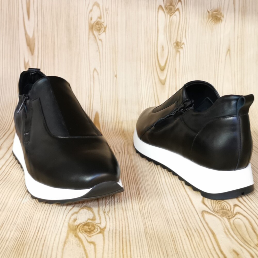 Кецове от естествена кожа с цип Veronesse, Черен, 40 - eMAG.bg