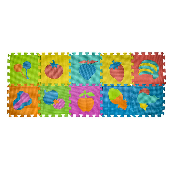 Set covor puzzle pentru copii 29x29cm, model fructe - eMAG.ro