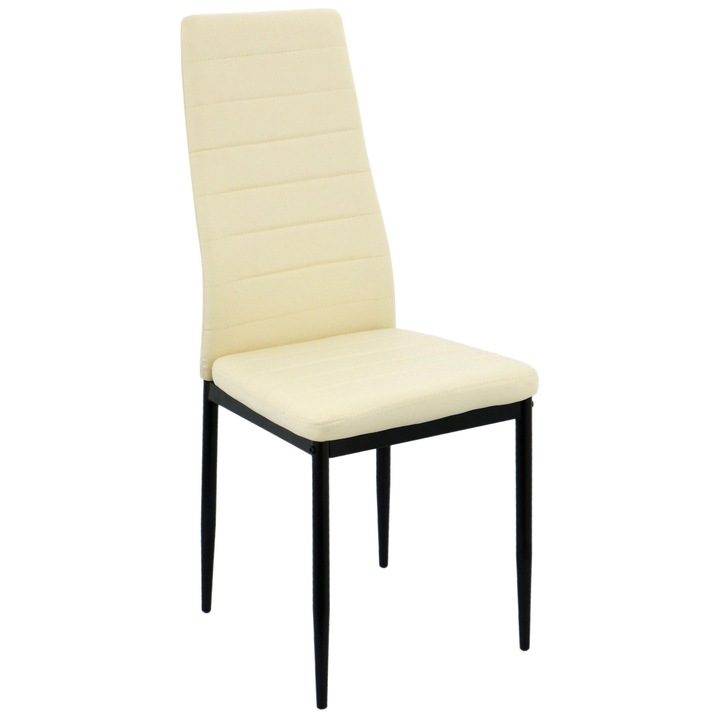 Set 4 scaune bucatarie Kring Dublin, piele ecologica, Crem - eMAG.ro