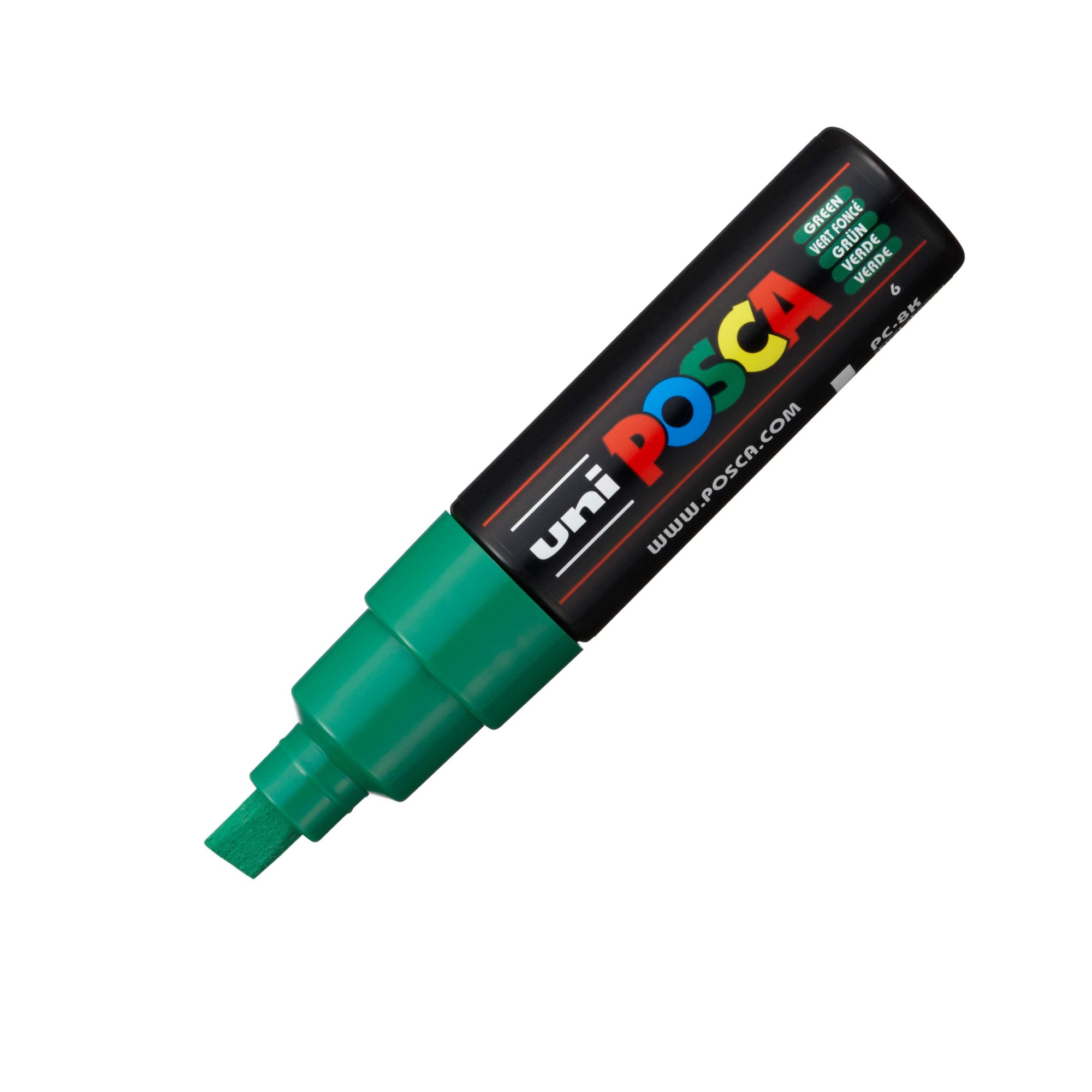 Marker UNI PC-8K Posca 8.0 mm, varf tesit, verde - eMAG.ro