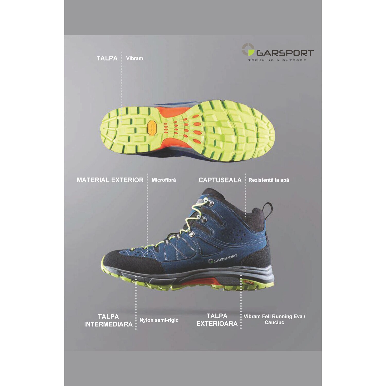 Ghete de munte, trekking, Fast Trek Tex Garsport, albastru, 42 EU - eMAG.ro
