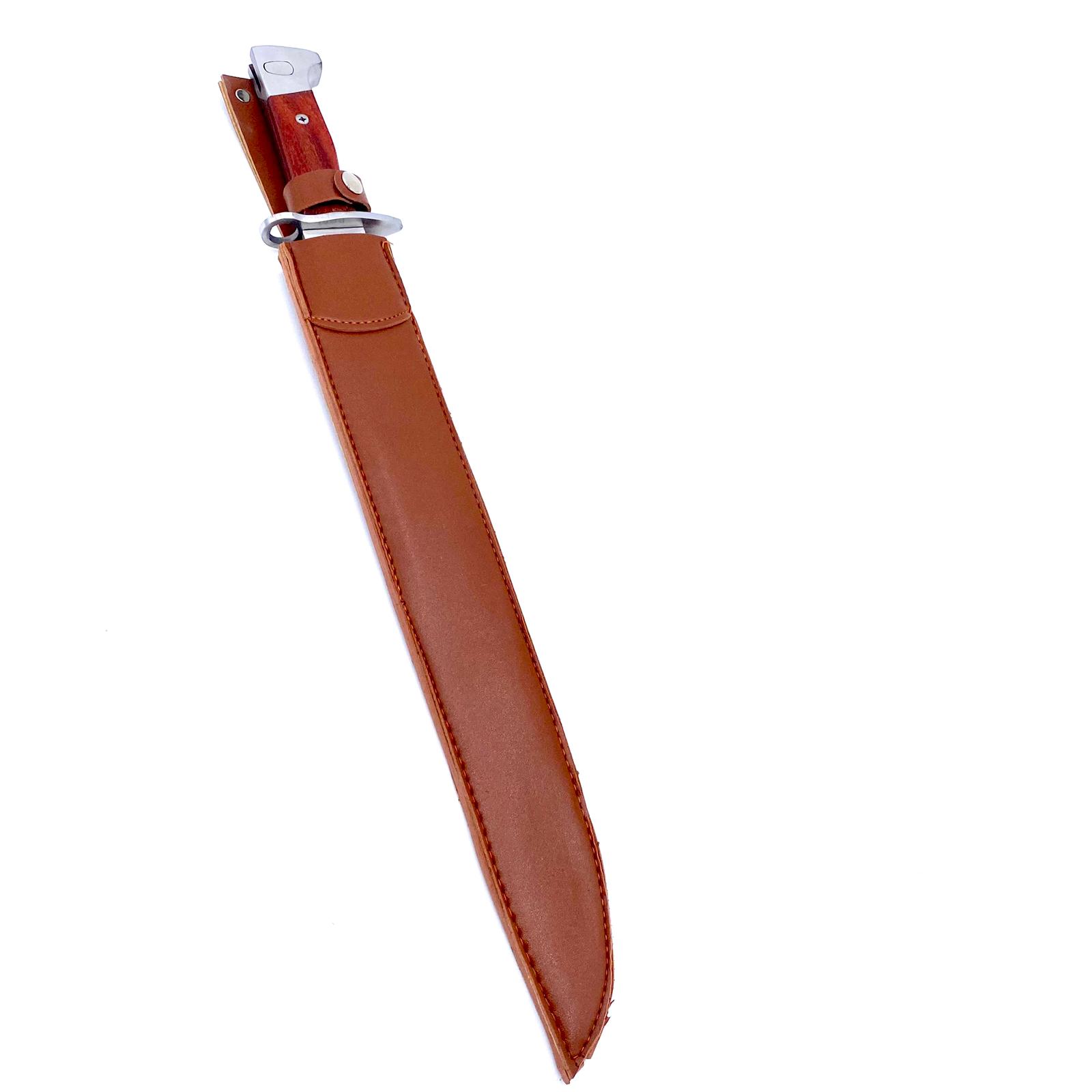 Cutit tip baioneta inscriptionat AK-47 CCCP, 50 cm, mahon, teaca din ...