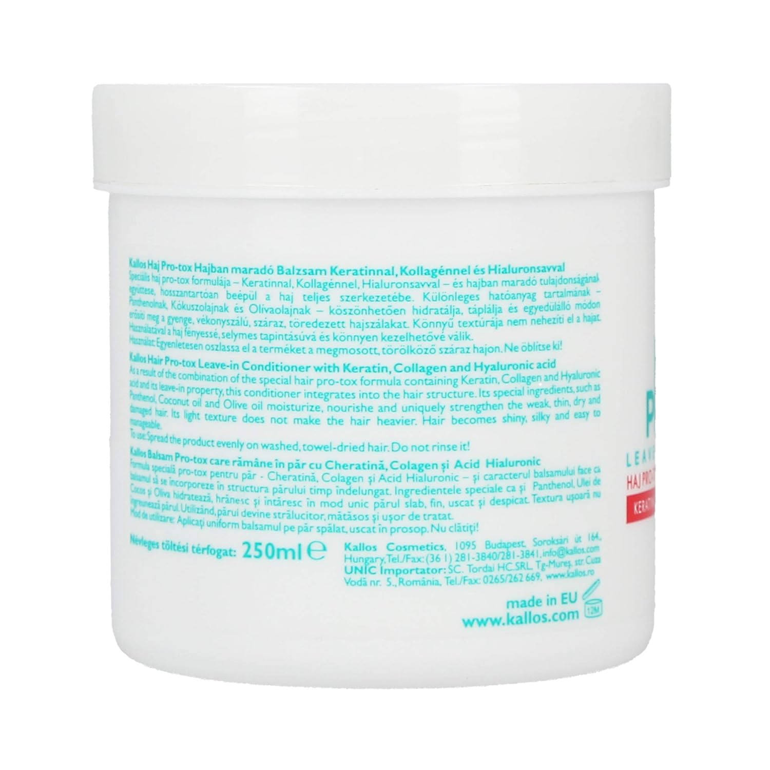 Balsam de par, Kallos Pro-Tox Keratin Filler, 250 ml - eMAG.ro