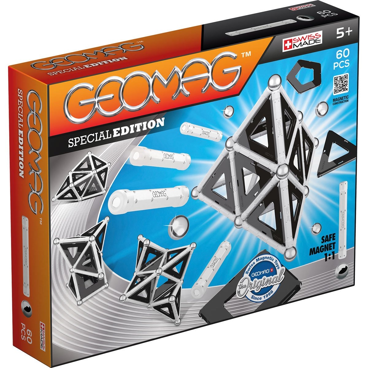 Set de constructie magnetic Geomag Editie Speciala Black&White 60 piese ...