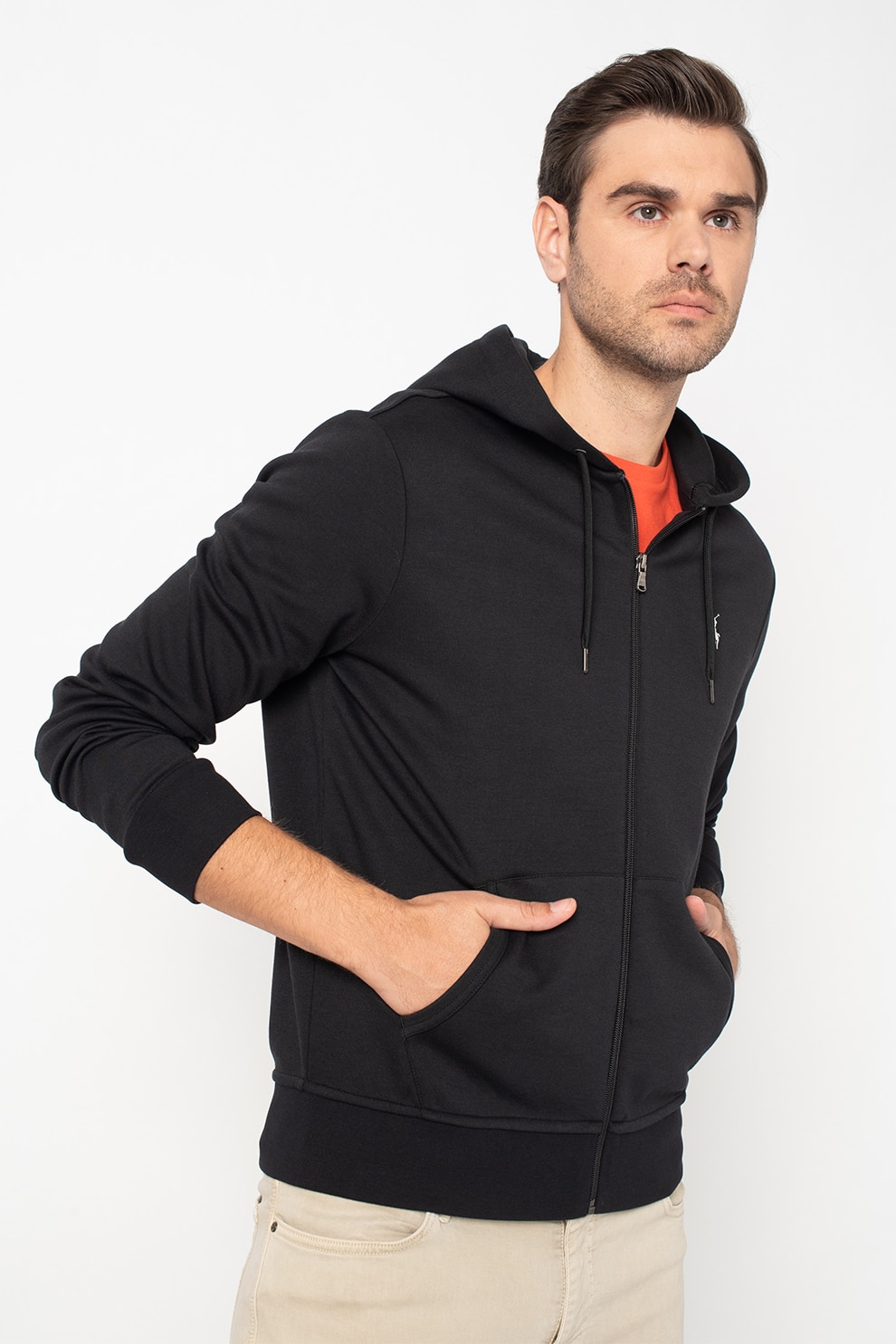 Polo Ralph Lauren, Hanorac cu fermoar si buzunare, Negru, M - eMAG.ro