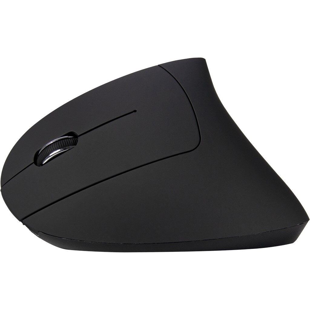 Mouse vertical wireless Inter-Tech Eterno KM-206L negru pentru stangaci ...