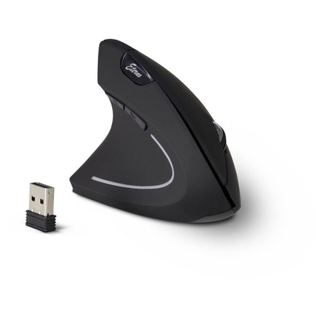 Mouse vertical wireless Inter-Tech Eterno KM-206L negru pentru stangaci ...