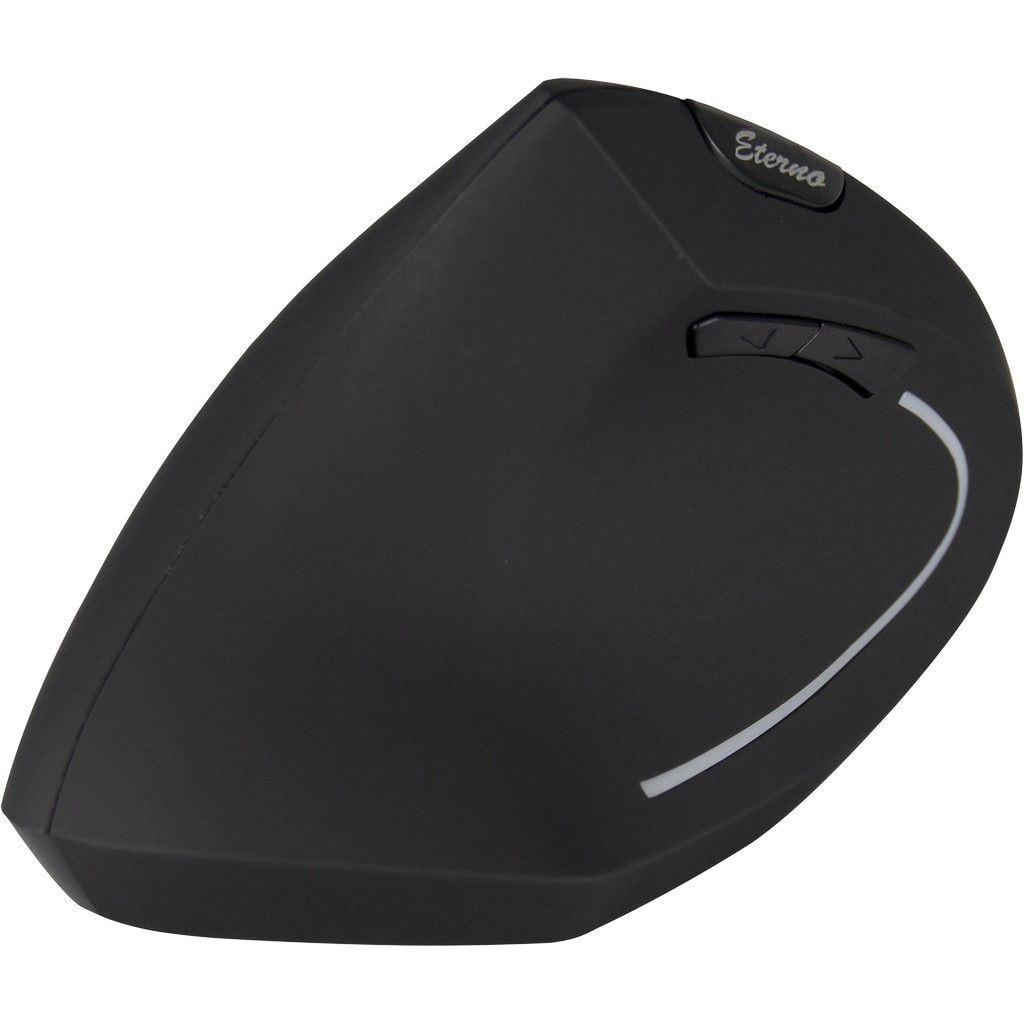 Mouse vertical wireless Inter-Tech Eterno KM-206L negru pentru stangaci ...