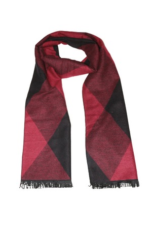 Fular barbati imprimeu in romburi rosu cu negru rom91 - eMAG.ro