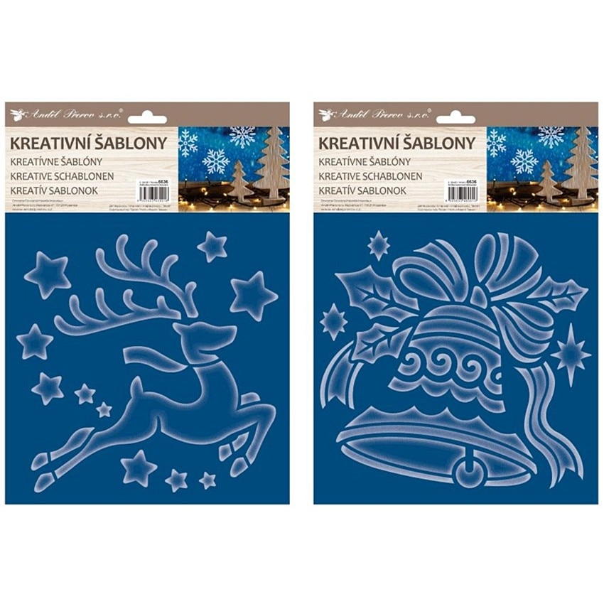 Set 2 sabloane ren + clopot pentru spray sau vopsele, 25 x 35 cm - eMAG.ro