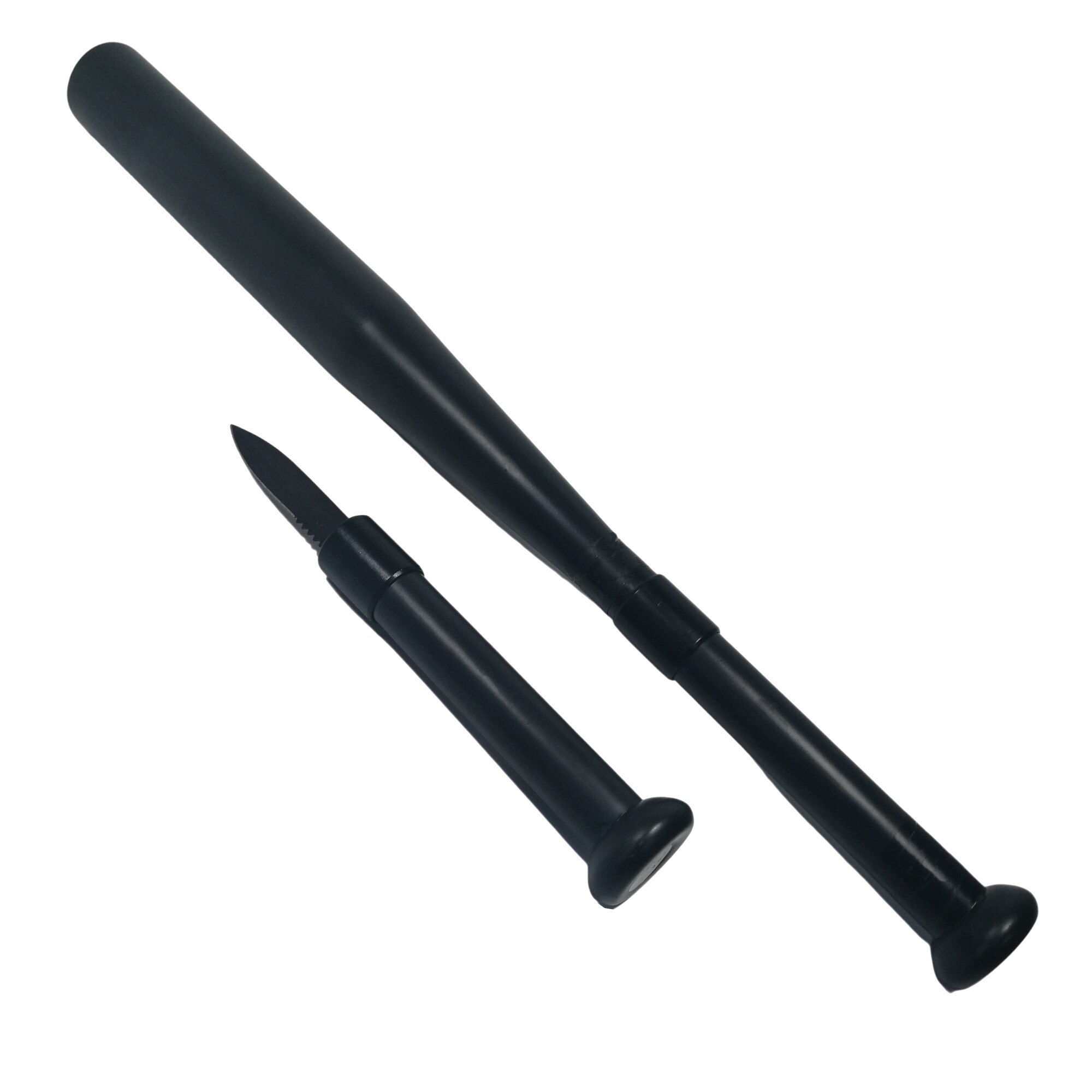 Bata de baseball, full metal, maner detasabil, 61 cm, negru, teaca ...