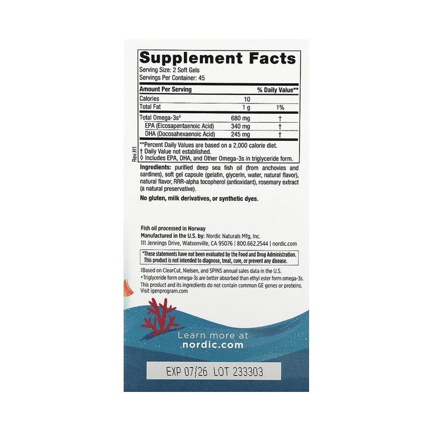 Ultimate Omega Junior, 680 mg, Nordic Naturals, 90 Mini Softgels - eMAG.ro