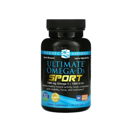Nordic Naturals Ultimate Omega-D3 Sport, 1480mg lamaie - 60 Capsule ...