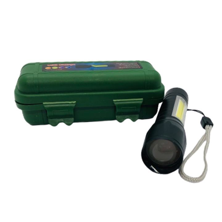 Mini lanterna led cu 3 trepte iluminare si usb, isp21, negru - eMAG.ro