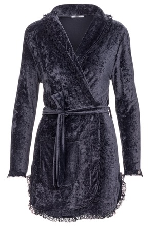 Halat de dama Vamp 13389,S,catifea,gri - eMAG.ro