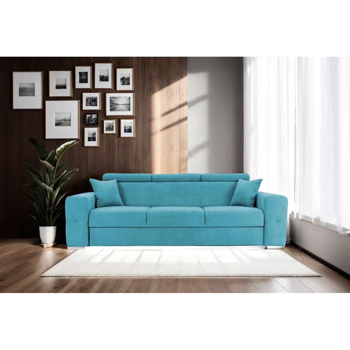 Canapea Extensibila 3 locuri BELLAGIO, 242x95x99 cm, cu tetiere ...