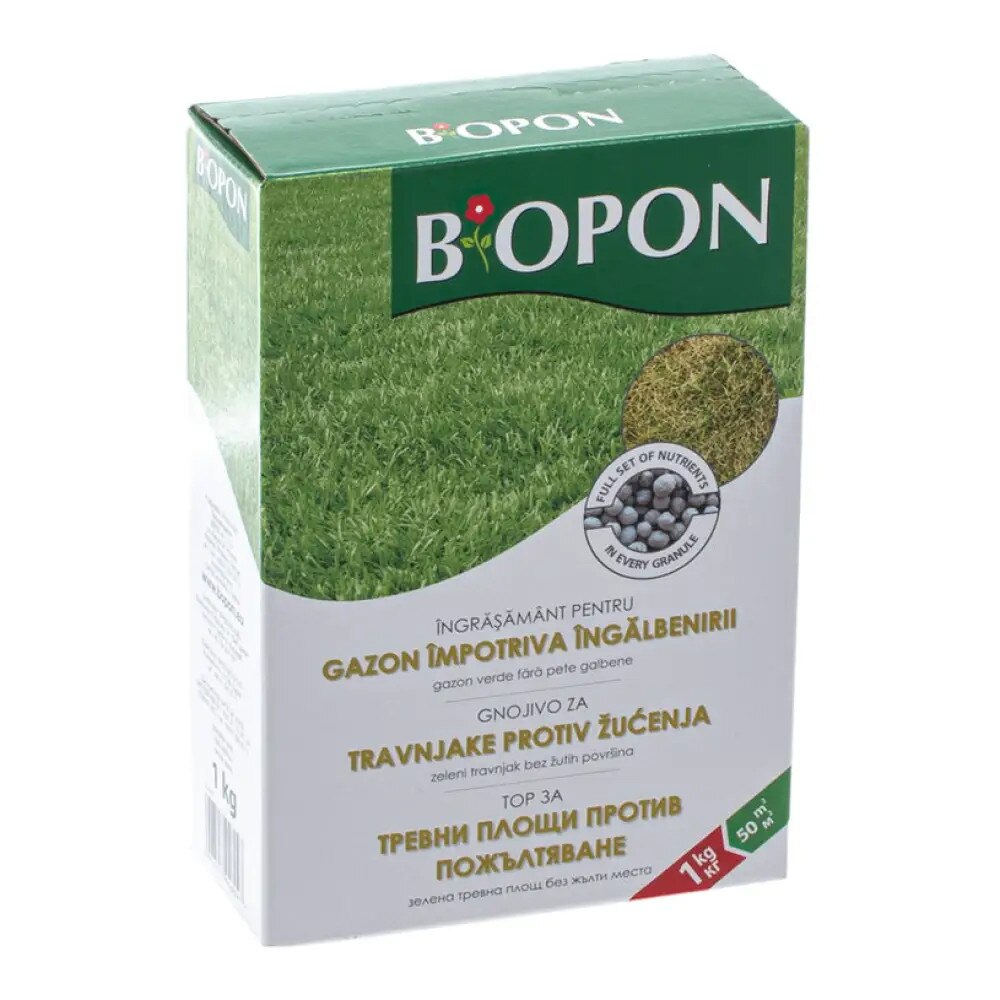 Ingrasamant Gazon Anti-Ingalbenire 1 kg Biopon - eMAG.ro