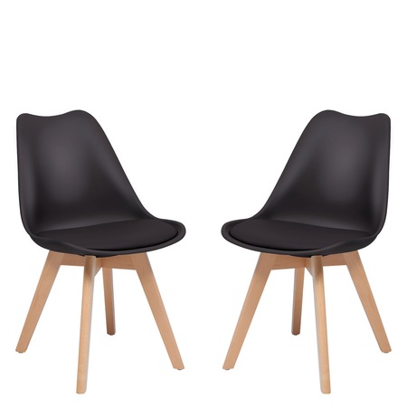 Set 2 scaune dining/bucatarie Jazz, Mobila MIRJAN 24, culoare negru ...