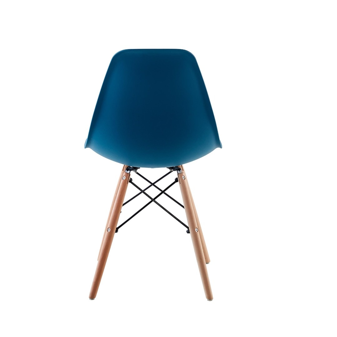 Set 2 scaune din polipropilena cu picioare din lemn pentru bucatarie ...