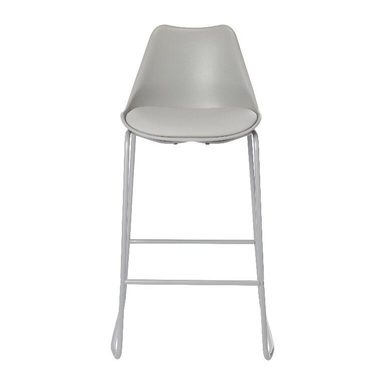 Scaun de bar captusit Marula, gri deschis, 100 x 43 x 55 cm - eMAG.ro