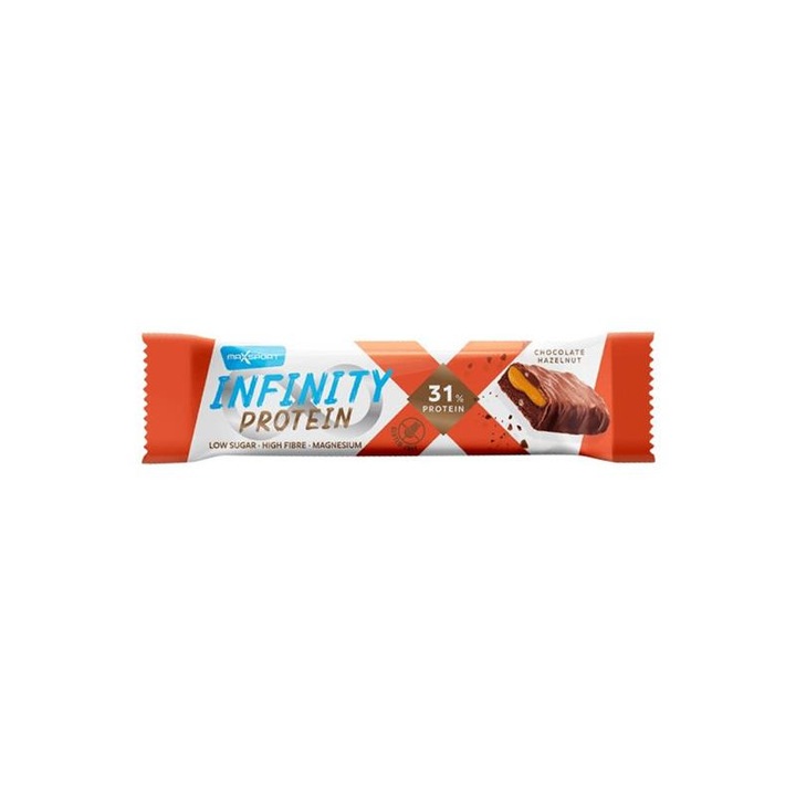 Baton Proteic cu Ciocolata si Alune de Padure Infinity Protein 55 grame ...