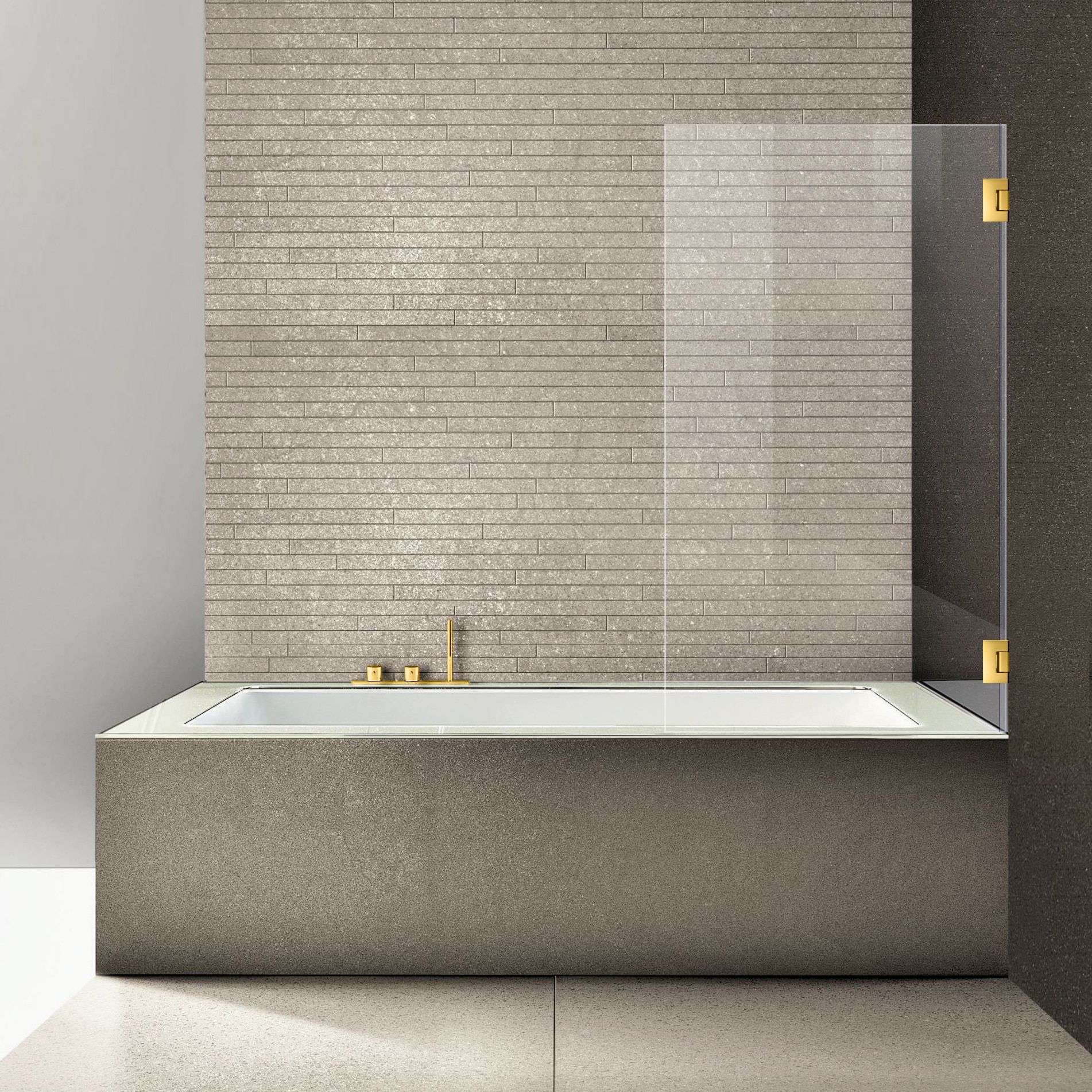 Paravan cada, Ravana ® Mobil Gold, cu balama automata180°, sticla clara ...