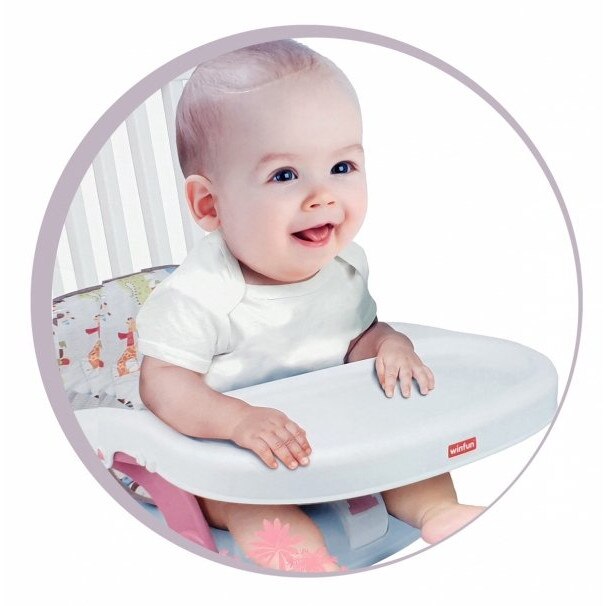 Inaltator scaun masa pliabil si portabil Smily Play, roz - eMAG.ro