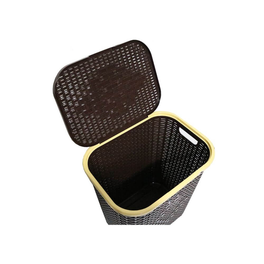 Cos de Rufe STERK, 46x36x51 cm, cu Capac, Rattan Maro - eMAG.ro