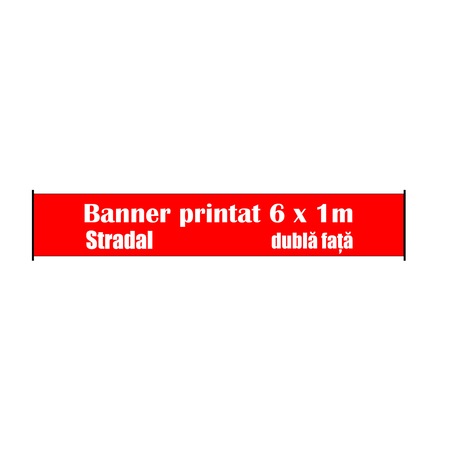 Banner stradal 6 x 1 m, printat cu bare metalice pentru prindere - eMAG.ro