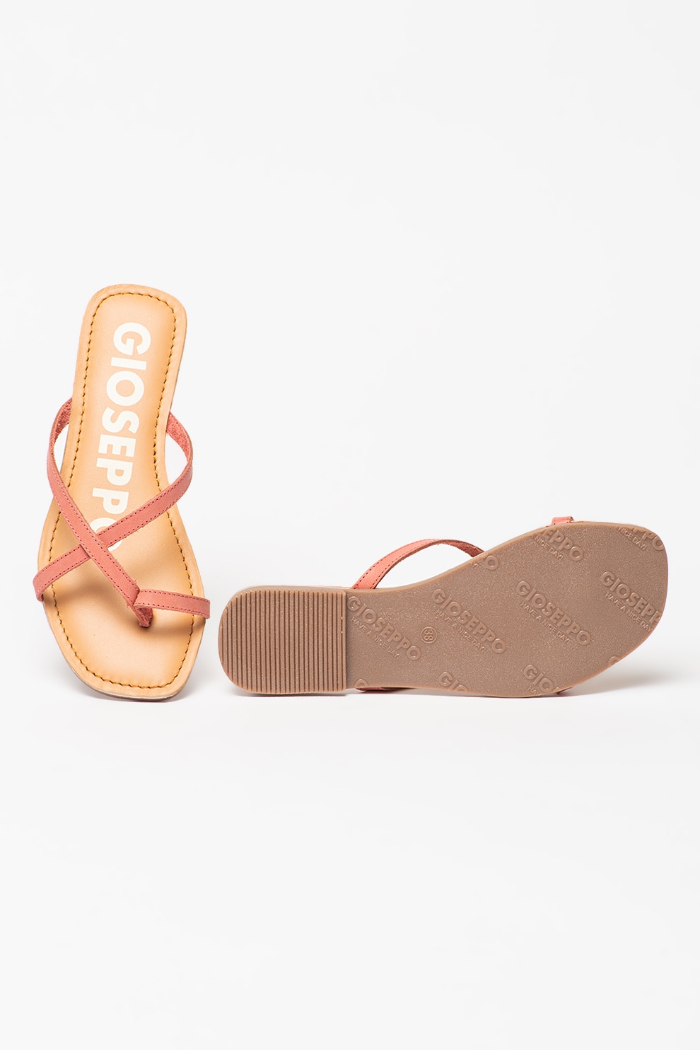 Gioseppo, Papuci din piele cu bareta pe deget Smelser, Roz fandango, 40 ...