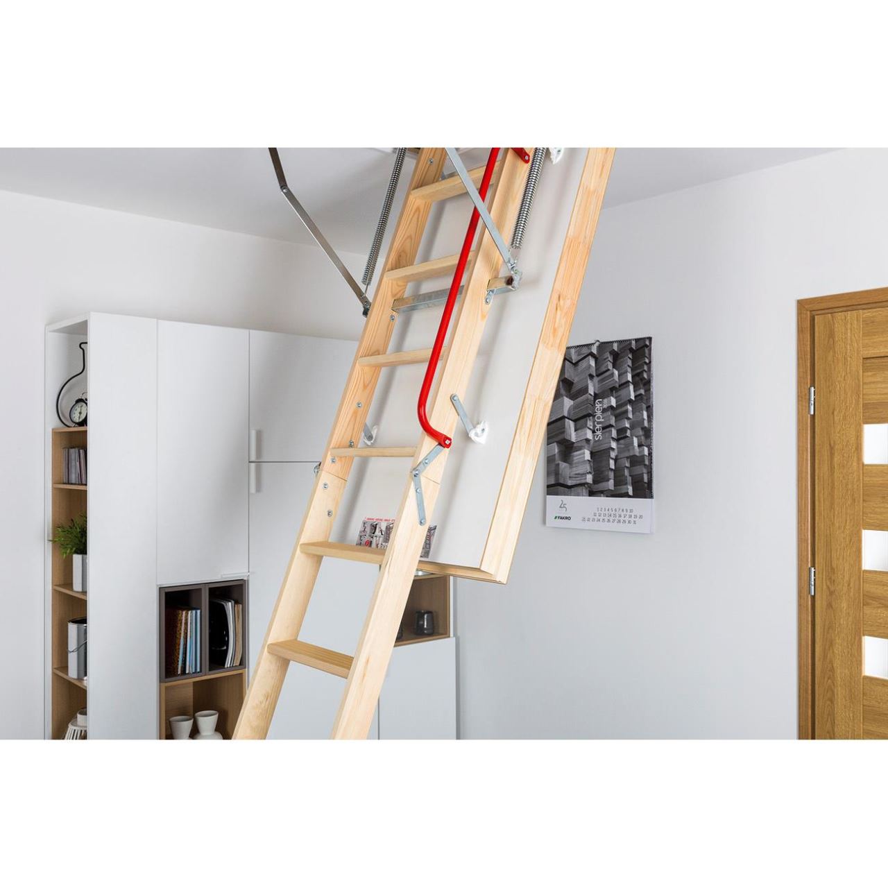 Scara modulara din lemn pentru acces pod/mansarda Fakro LWT Thermo, Alb ...
