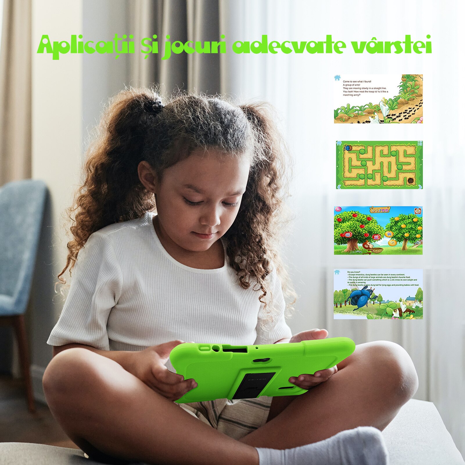 Tableta Pritom K7, Copii, tableta pentru copii,7 inch, Android 10, 16 ...