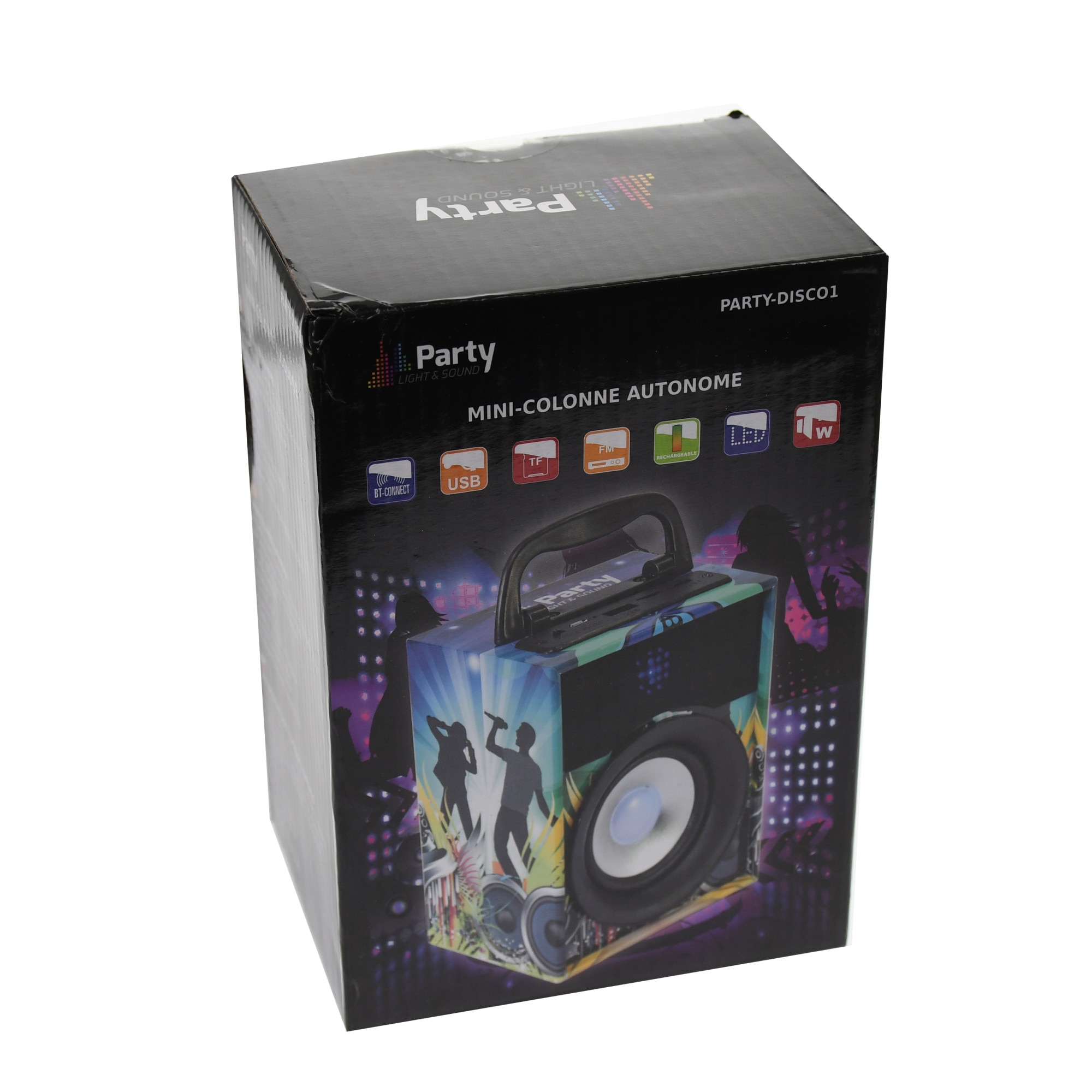 Boxa portabila cu lumini, din lemn, Putere 10 W, card SD - PARTY-DISCO1 ...