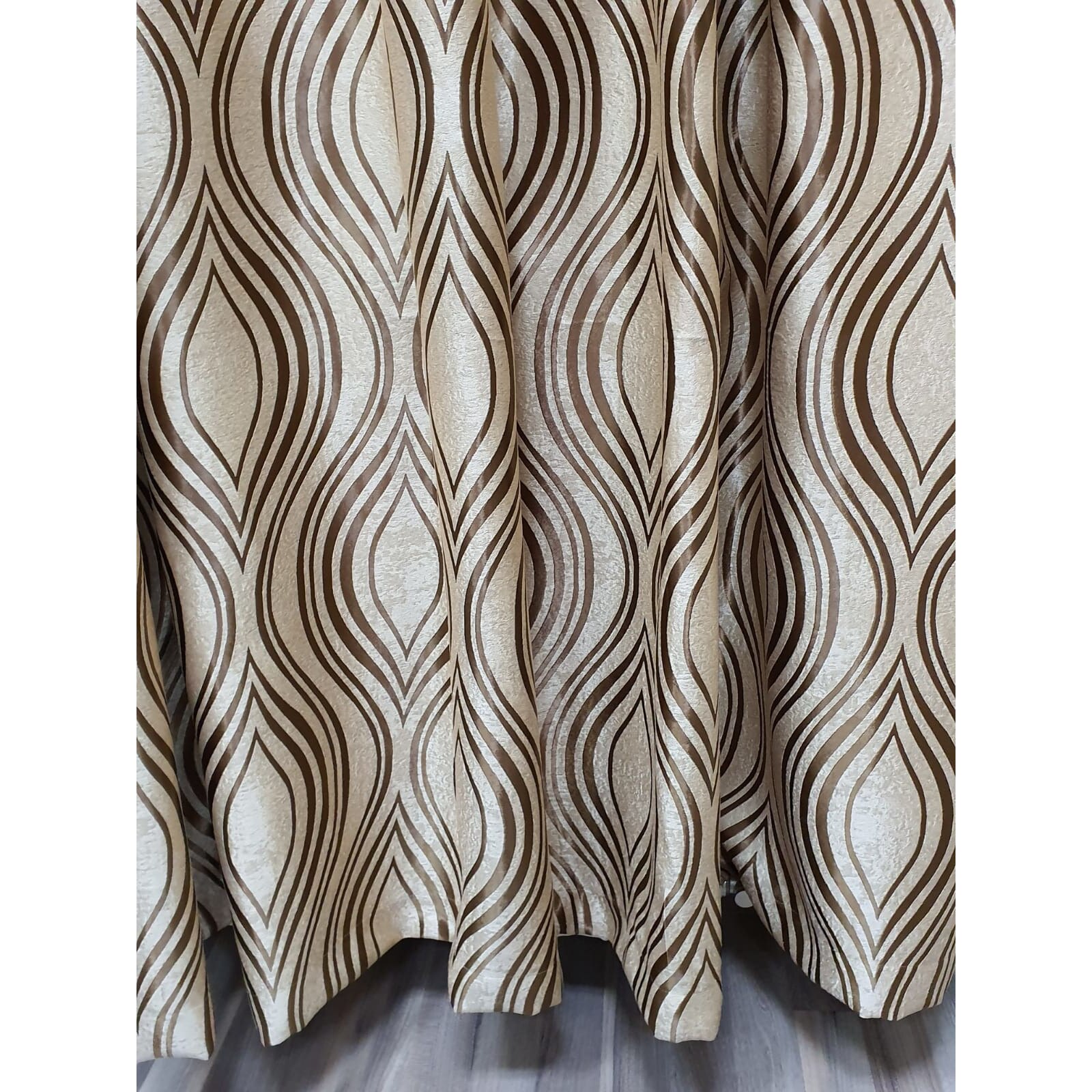 Set draperie "Blackout Coloana infinitului Bej" 250x245x2buc cu rejansa ...