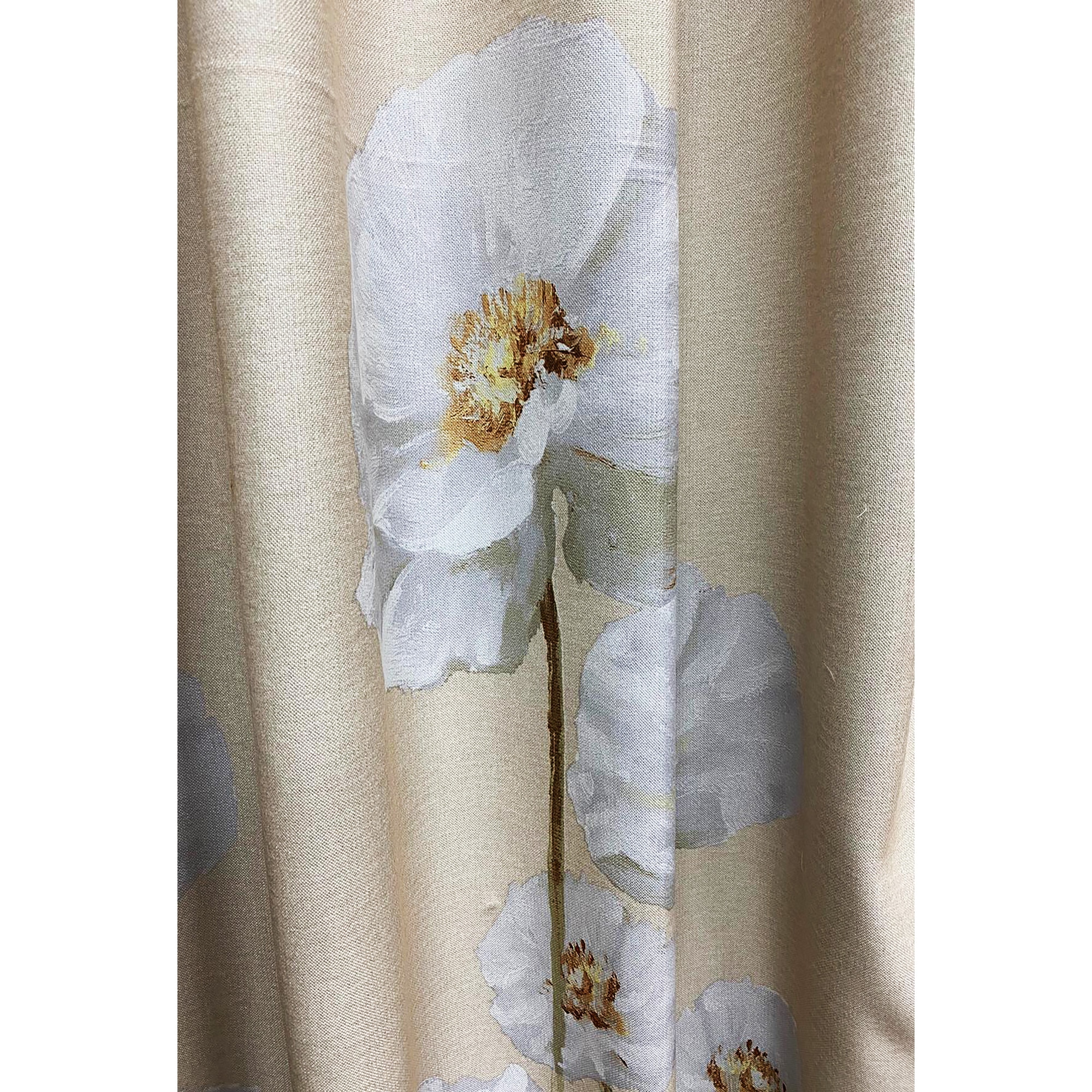 Set draperii semiopace, culoare bej, colectia "Paradis bej cu maci by ...