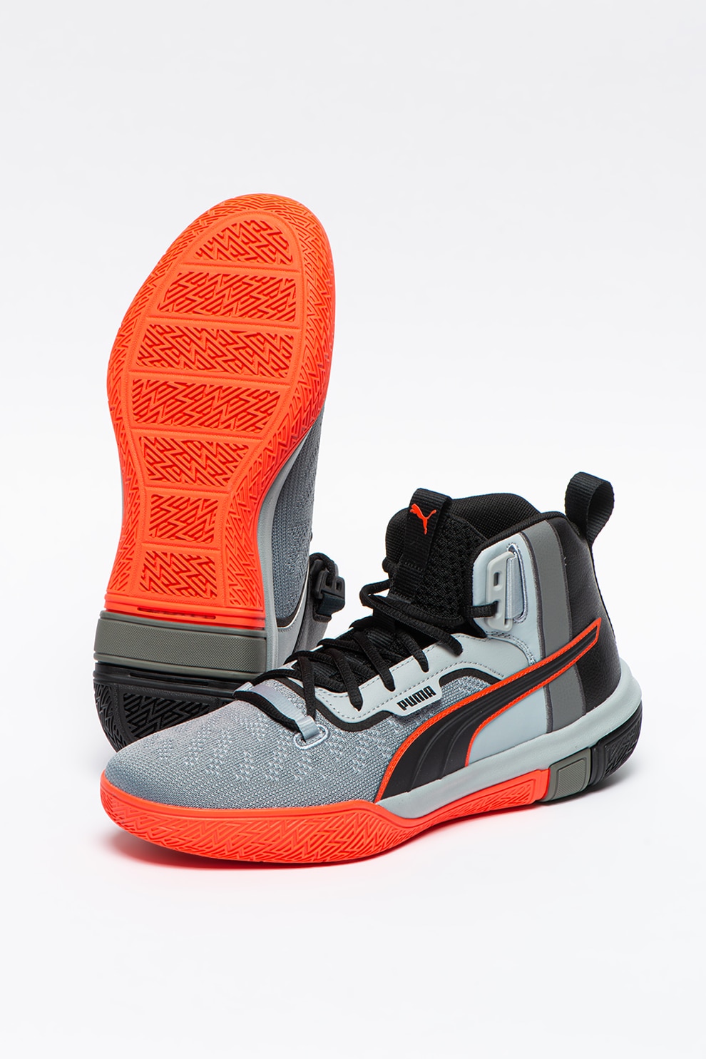 Puma, Баскетболни обувки Legacy Disrupt, Светлосив / Черен, 9 - eMAG.bg