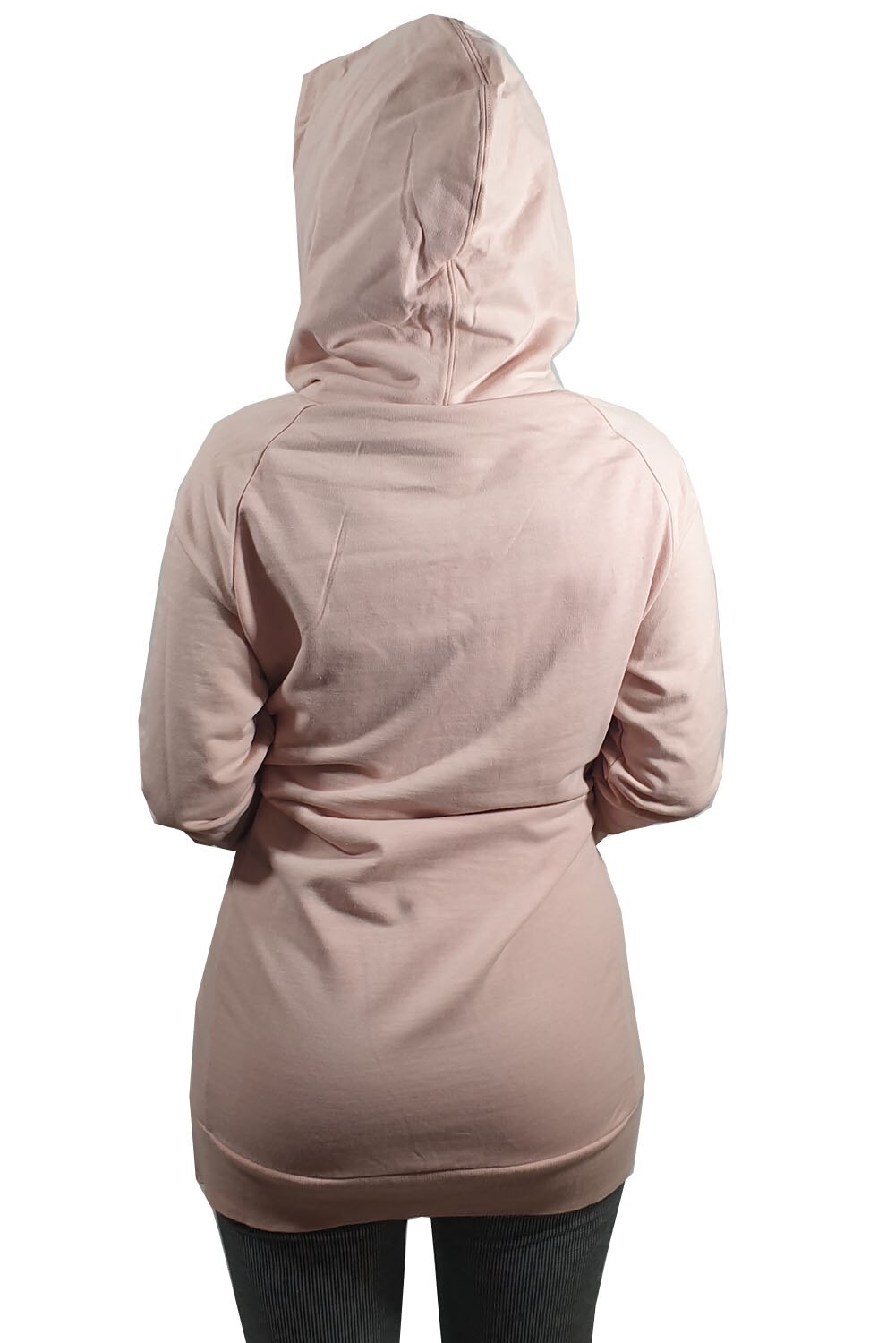 Hanorac dama FullStyle, roz cu imprimeu inima neagra, M - eMAG.ro